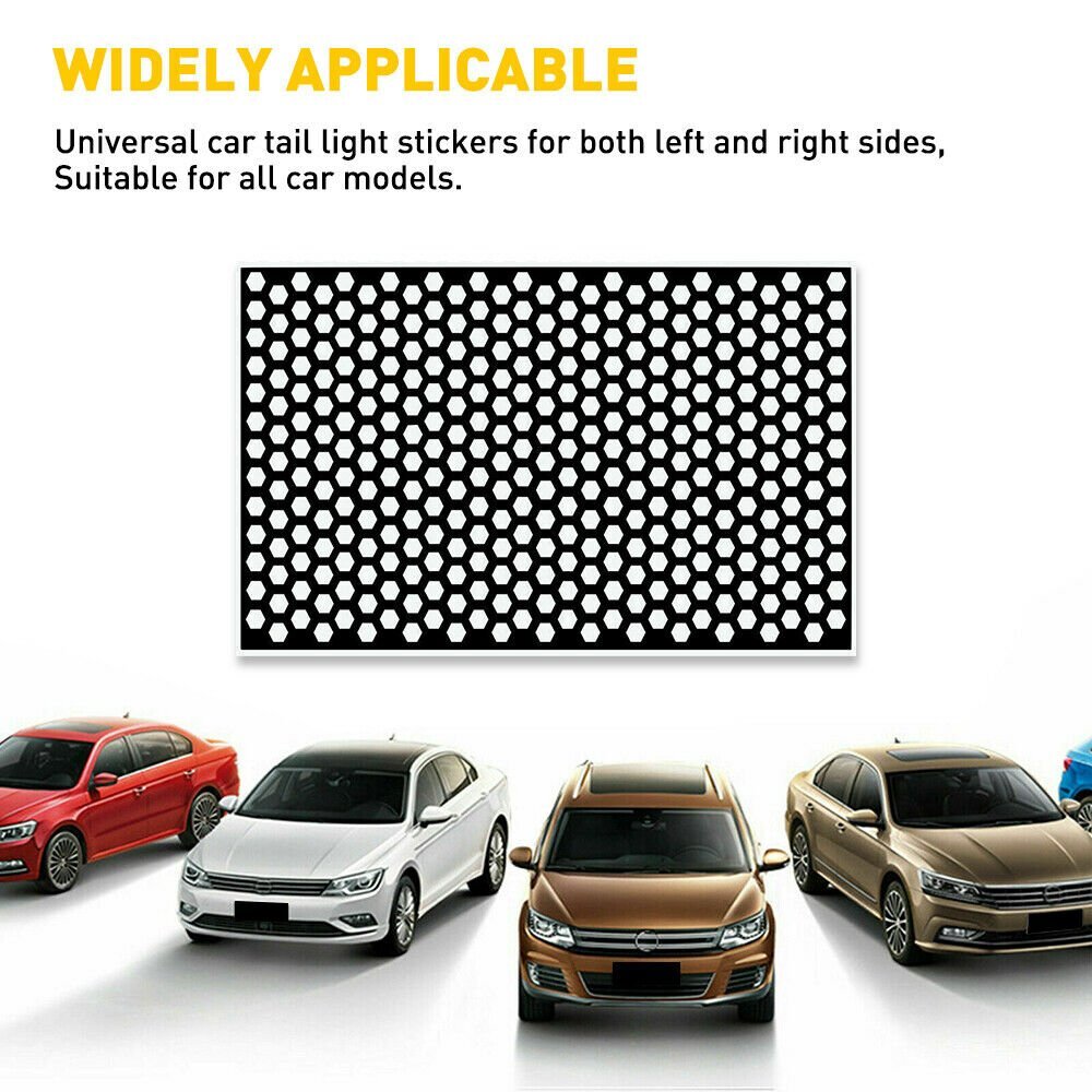 Headlight Tail Light Lamp Decor Trim Honeycomb Self-Adhesive Sticker ...
