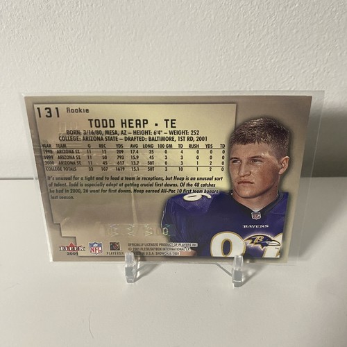 2001 Fleer Showcase - #131 Todd Heap /1500 (RC) for sale online | eBay