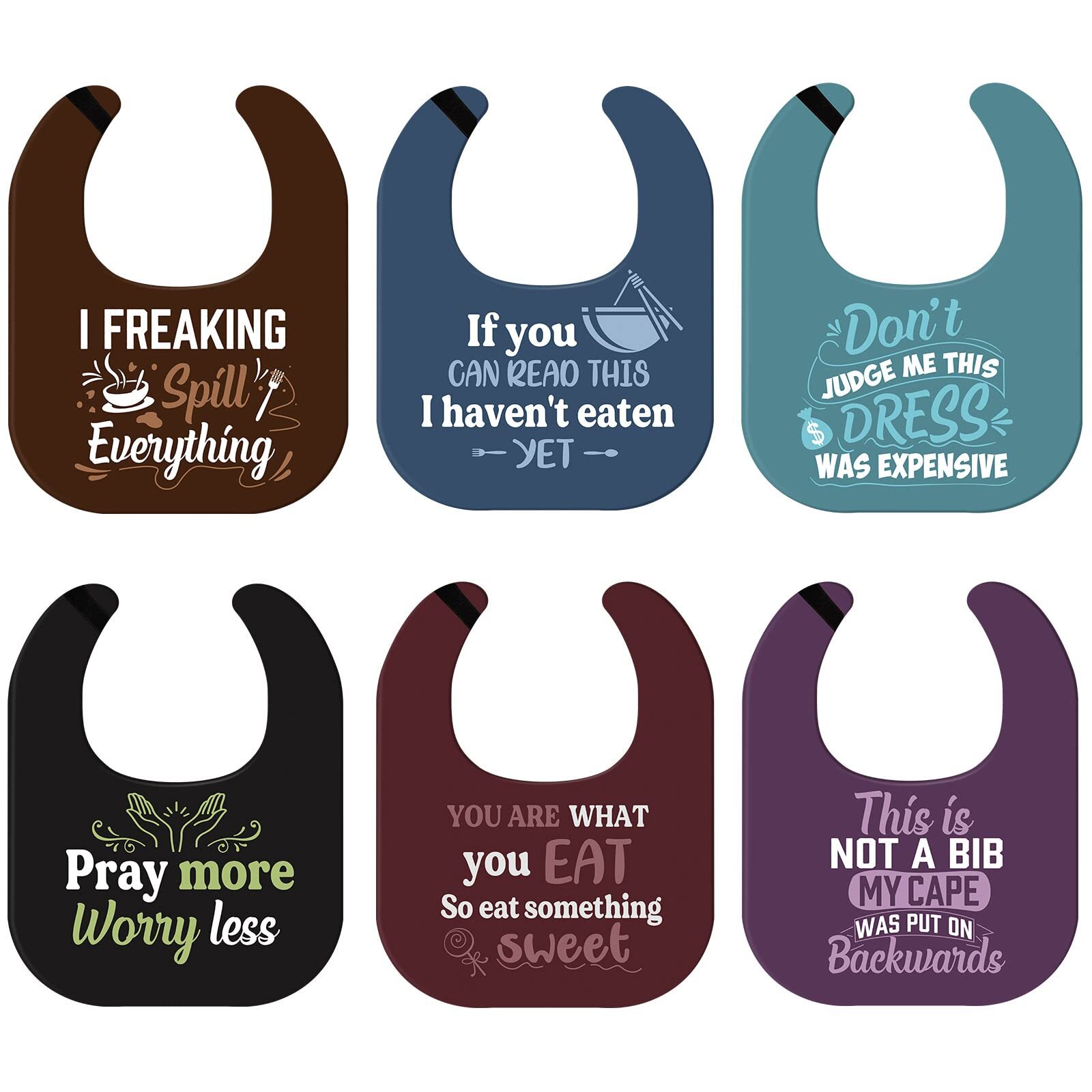 6 Pcs Funny Adult Bibs for about 23.6 x 18.1 inches, As Shown in ...