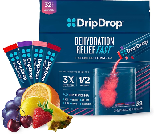 DripDrop Hydration - Electrolyte Powder Packets - Grape, 32 Count (Pack of 1) 850018328593 | eBay