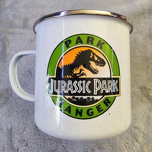 Silver Buffalo Jurassic Park Ranger Camper Coffee 21oz Mug Cup White ...