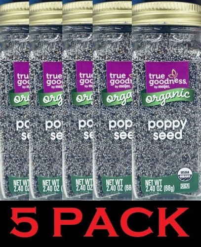 5x TRUE GOODNESS USDA Organic POPPY SEED SEASONING Spice - 2.40 oz Jar ...