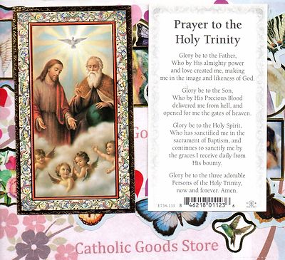 Holy Trinity with Prayer to the Holy Trinity - gold trim - Paperstock ...