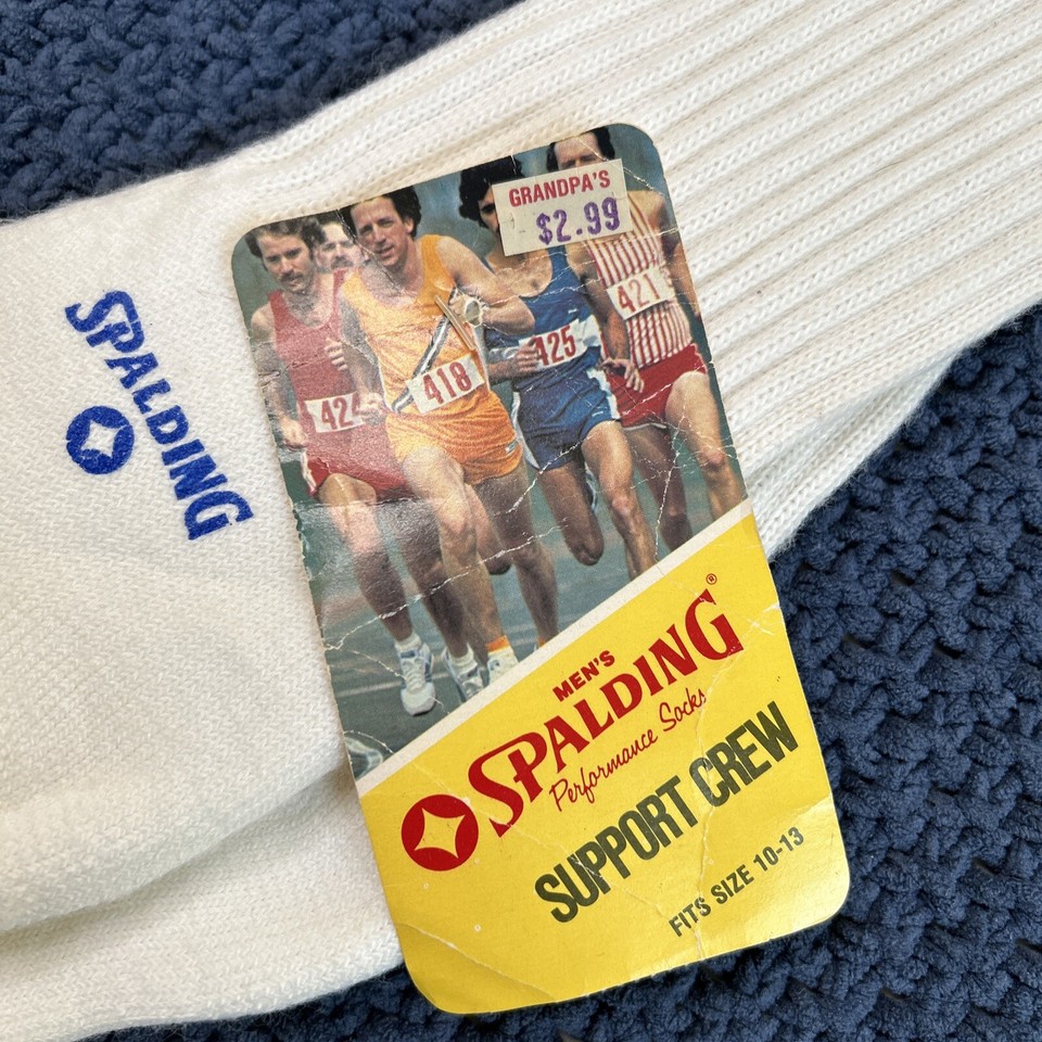 Vtg Spalding Crew Socks Orlon Acrylic Sports Basketball 10-13 80s 23 ...