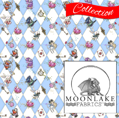 Alice Wonderland Checker pattern Fabric 100% Cotton *Exclusive* | eBay UK