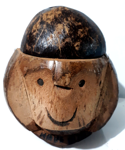 Hawaiian Carved Coconut Monkey Tiki Bar Decor Coin Bank Tiki Bar Tips ...