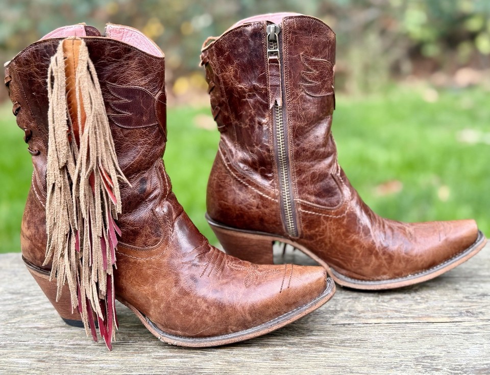 Junk Gypsy by Lane Spirit Animal Western Brown Boots Sz 7M Fringe ...