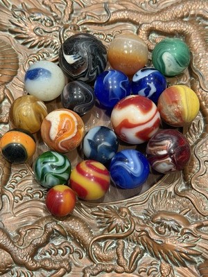 Acro Agate Christensen Slag Glass Marbles Vintage 18 Pieces | eBay