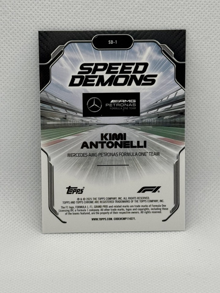 2025 Topps Chrome Formula 1 - Speed Demons Andrea Kimi Antonelli #SD-1 ...