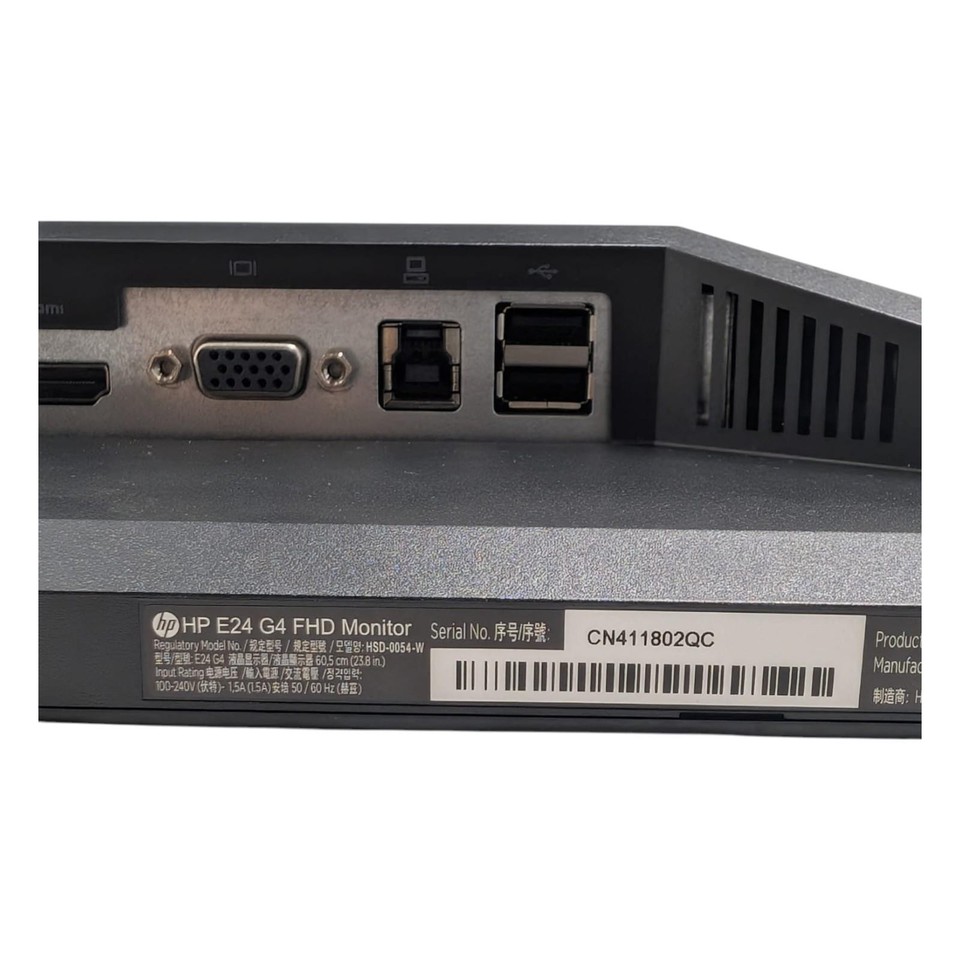 HP EliteDisplay E24 G4 24 Inch IPS LED Backlit FHD 1920 x 1080 Monitor ...