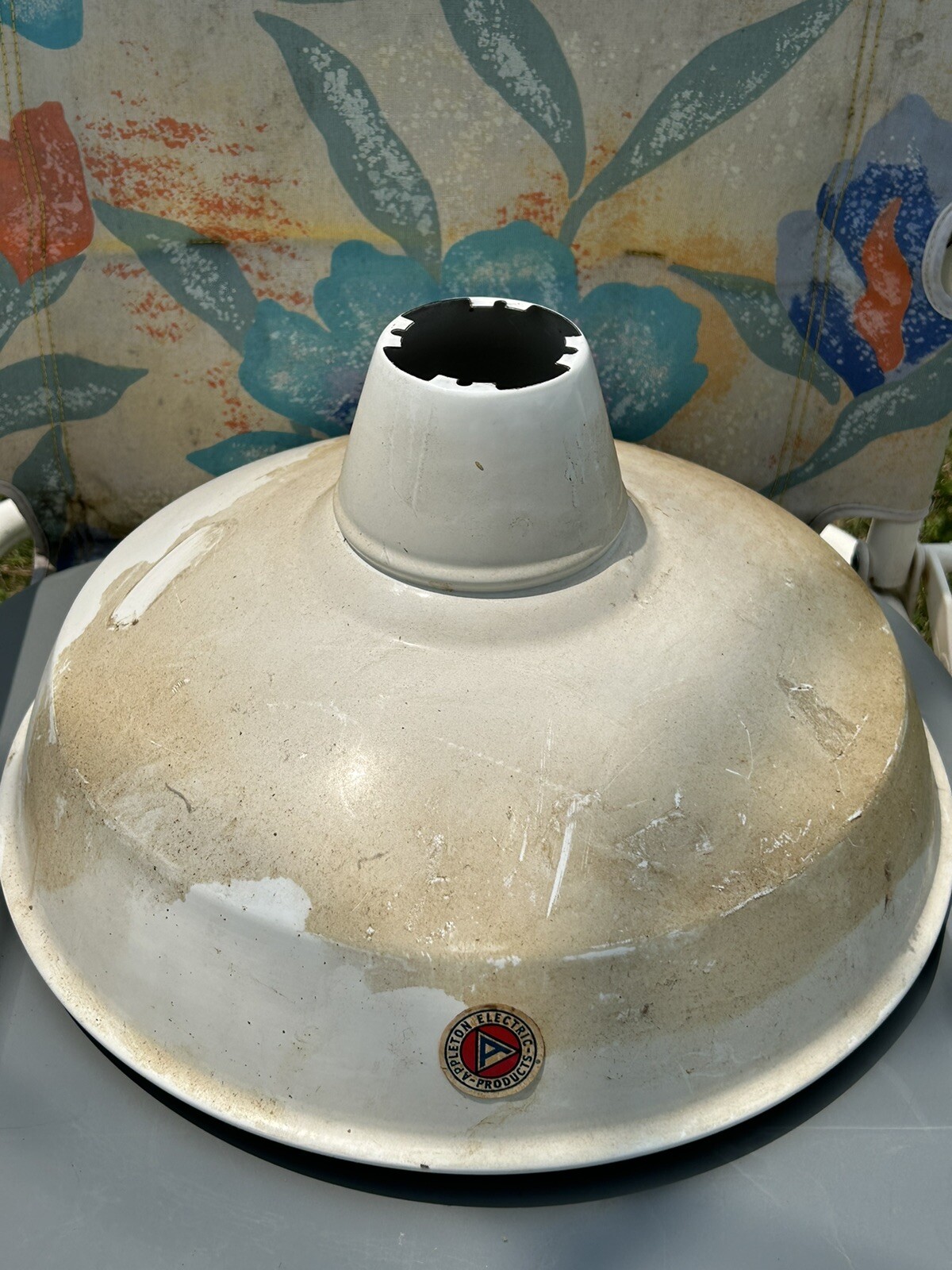 VTG pair Appleton 14"White Porcelain Barn industrial Light fixtures ...