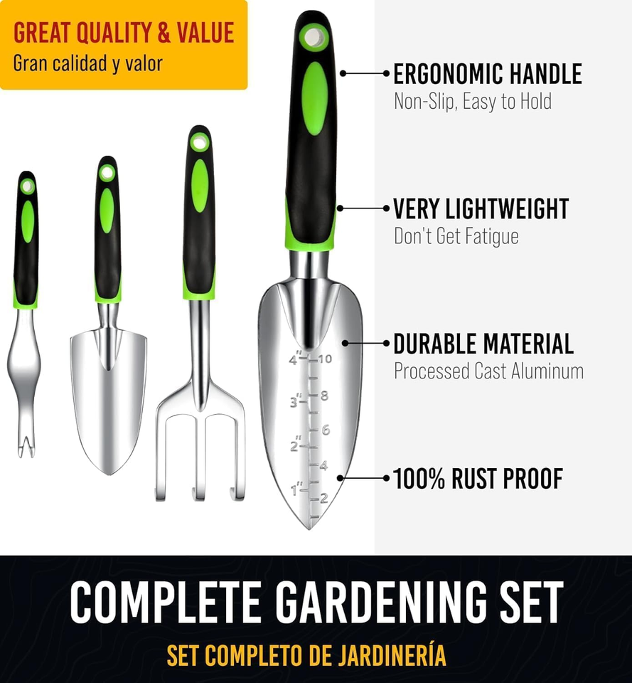 Heavy Duty Garden Tools 22 Pieces Floral Set - Rust Proof, Non-Slip ...