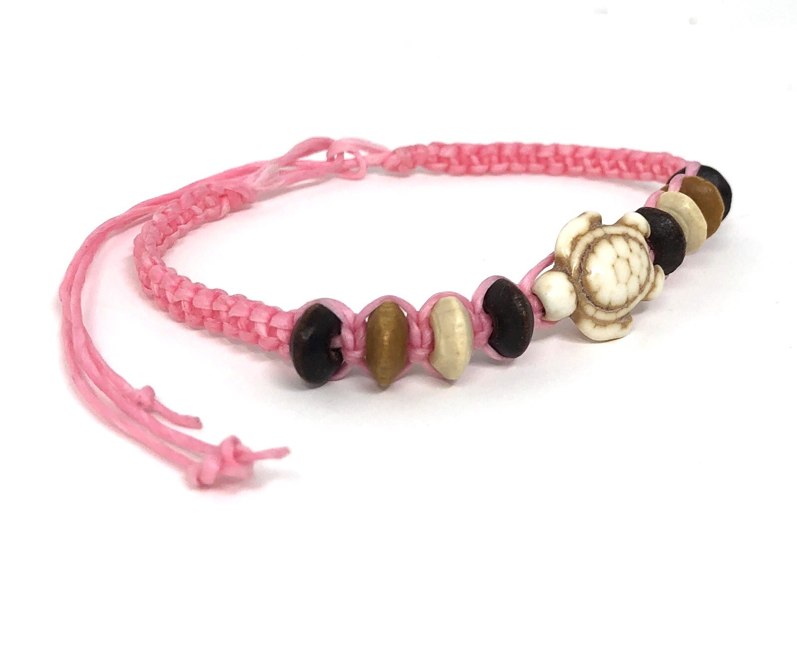 New Pink Sea Turtle Beaded Adjustable Bracelet Fashion Turtle Charm ...