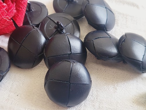 Lot 6 boutons anciens en cuir verni style grelot bleu 1,3 cm ref 1626 ...