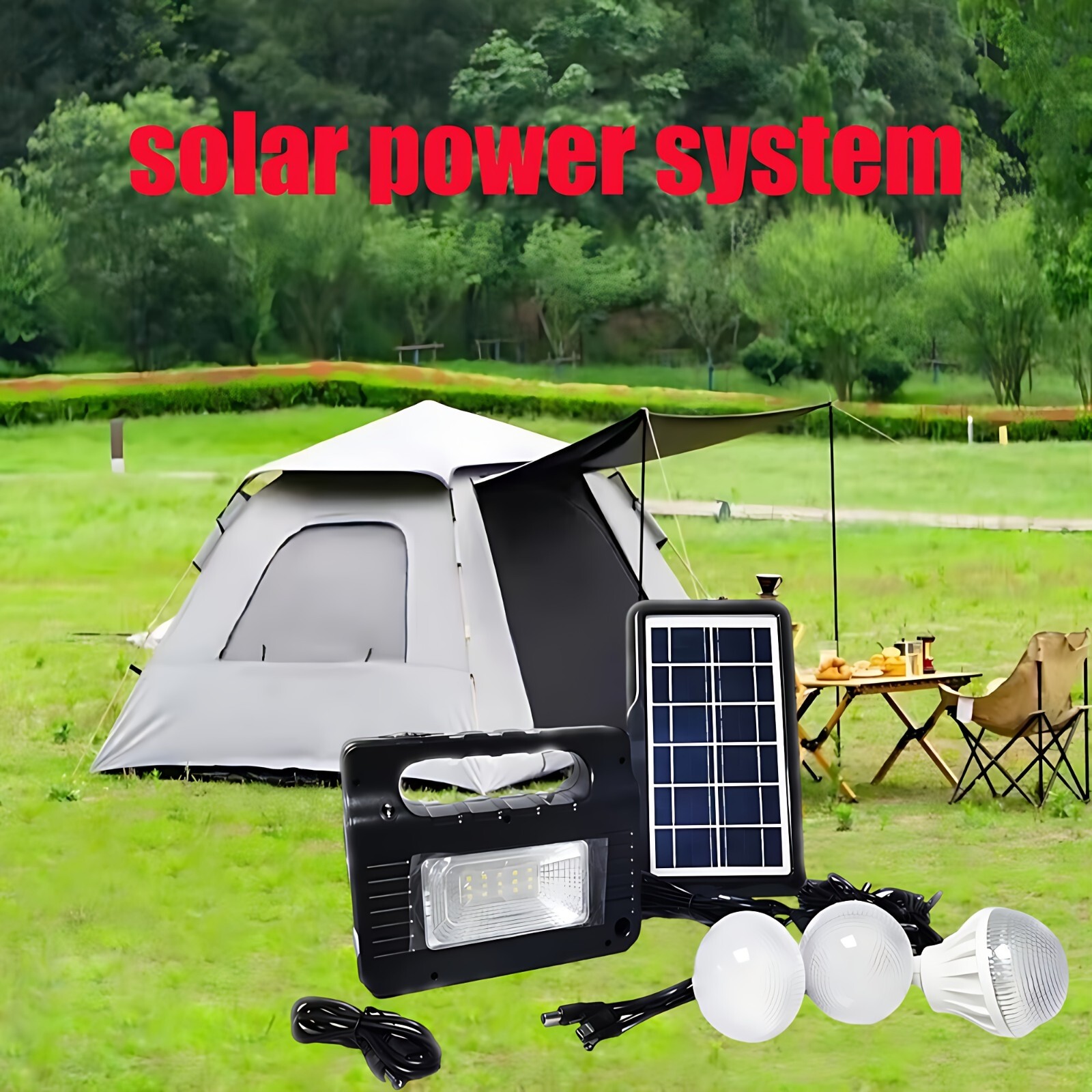 Solar Flood Light for Outdoor Camping Portable Emergency Solar Power ...