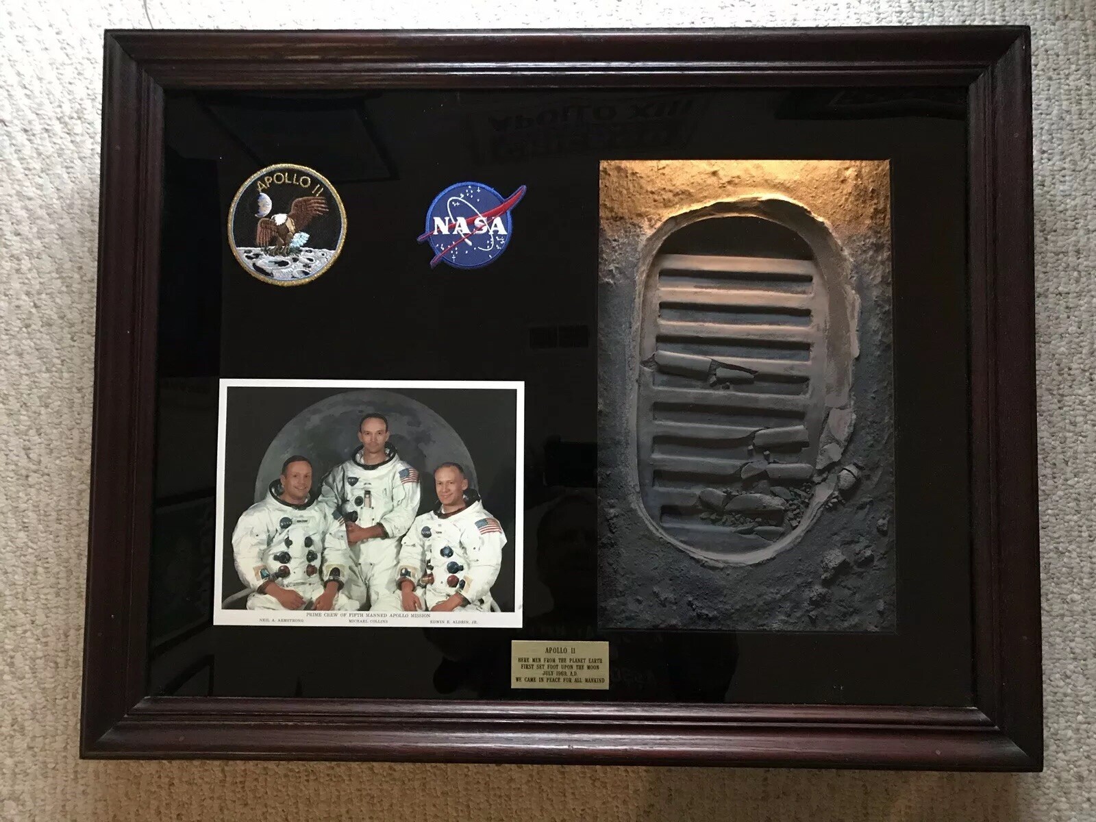 Beautiful Apollo 11 Display And 3D Back Lit Sculpture, Limited Edition ...