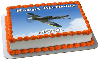SPITFIRE RAF A4 PREMIUM Edible ICING Cake Topper CAN BE PERSONALISED D2 ...