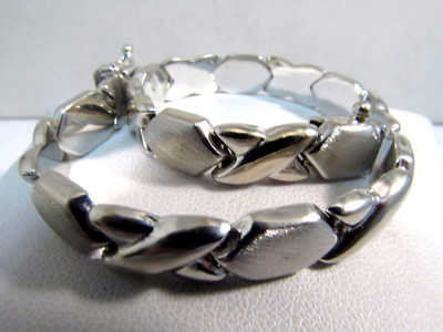 14k White Gold by Designer RCI Bracelet 7"Lx7mm wide SALE-SAVE 1,300 ...
