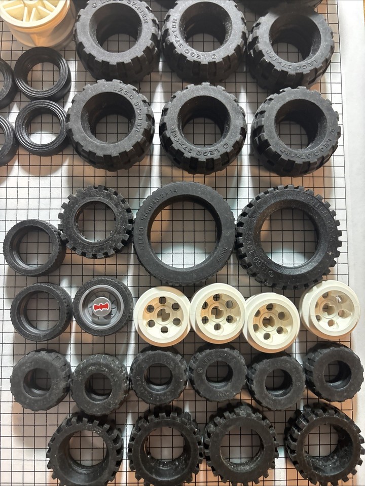 130+ Piece Lego Lot Wheels Tire Assorted Styles & Sizes | eBay