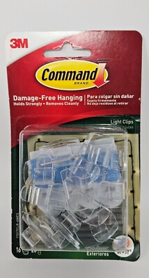 COMMAND LIGHT CLIPS 3M DAMAGE FREE HANGING 16 CLIPS EACH 20 STRIPS EACH ...