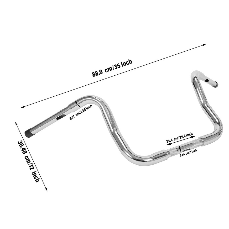 12" Inch Handlebar Rise Ape Hangers For Touring Electra Street Road ...