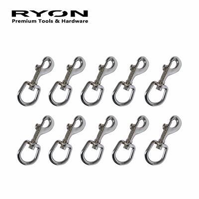 10PCS 3/4" 19mm Swivel Clip Eye Snap Hook Dog Chain Clip Chrome-Plated ...