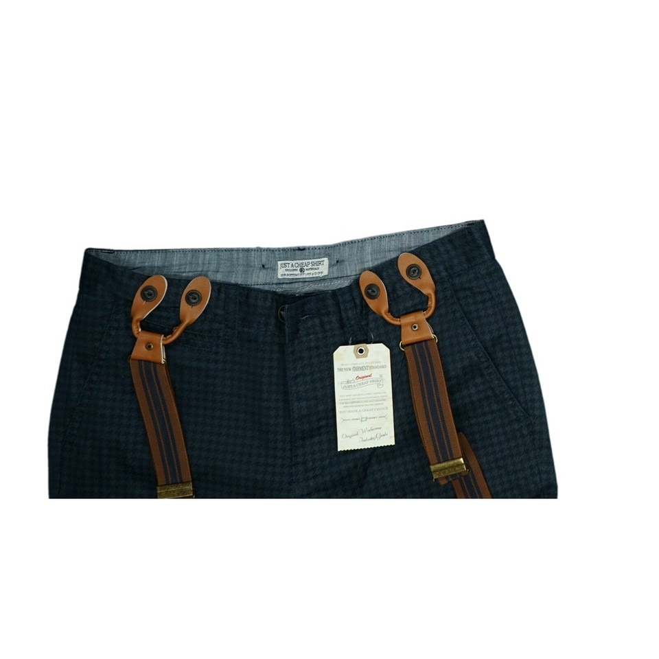 Just A Cheap Shirt Men's Chino Trousers Suspenders Stretch Check W31 ...