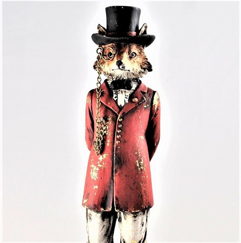 Fox Statue Hunt Figurine Ornament Dapper Hunting Vintage Country Style ...