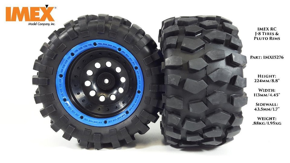 IMEX RC J-8 Tires with Pluto Beadlock Rims (1 pair) | eBay