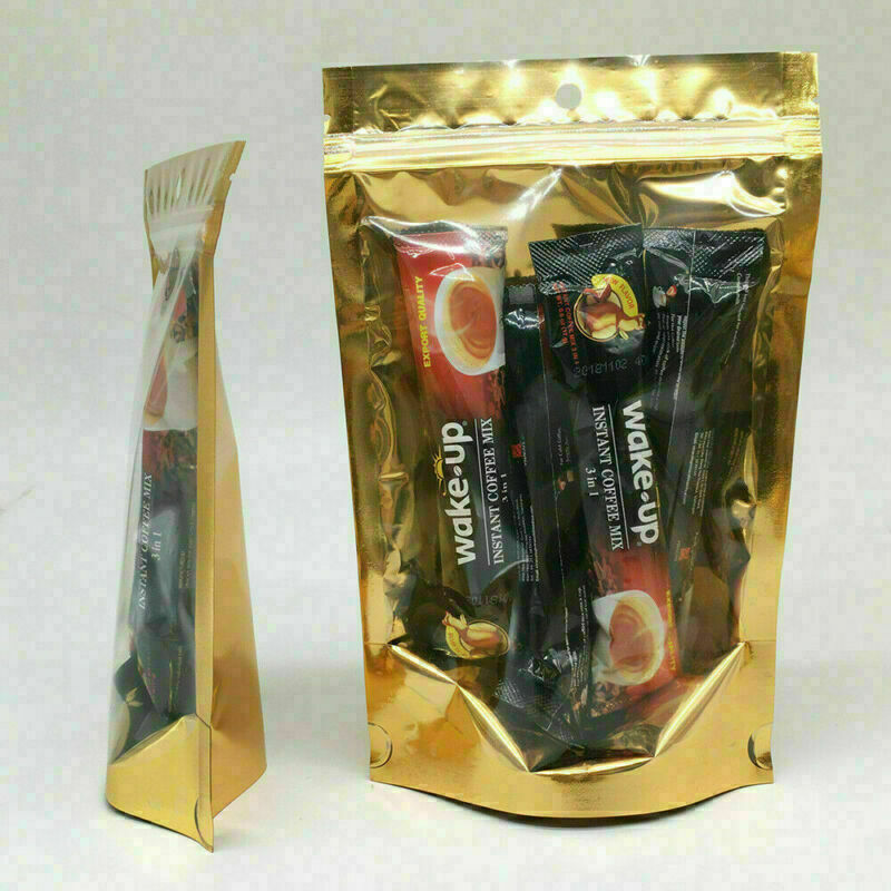 Mylar Foil Bag Stand Up Aluminum Gold Clear Retail Seal Self Package ...