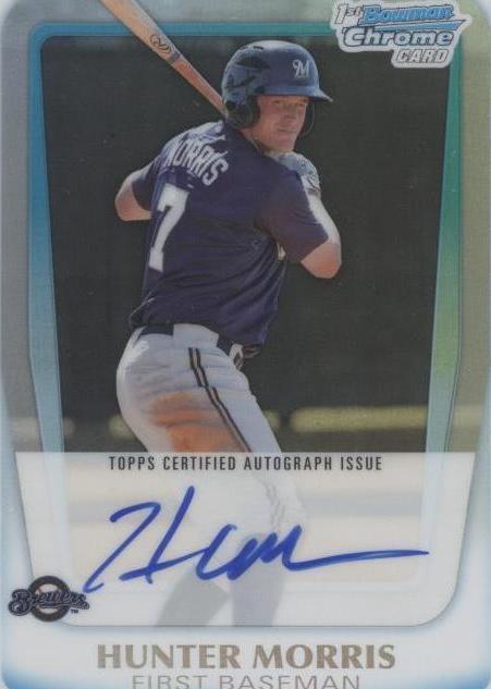 2011 Bowman Chrome - Prospects Autograph Hunter Morris #BCP130 ...