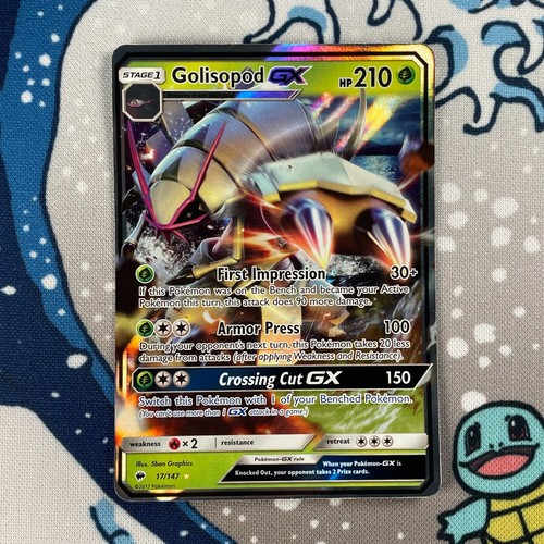 Golisopod GX 17/147 Ultra Rare Sun & Moon Burning Shadows Pokemon Card ...