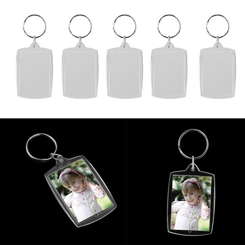 100pcs keychain frame custom photo keychain Transparent Keychain Photo ...