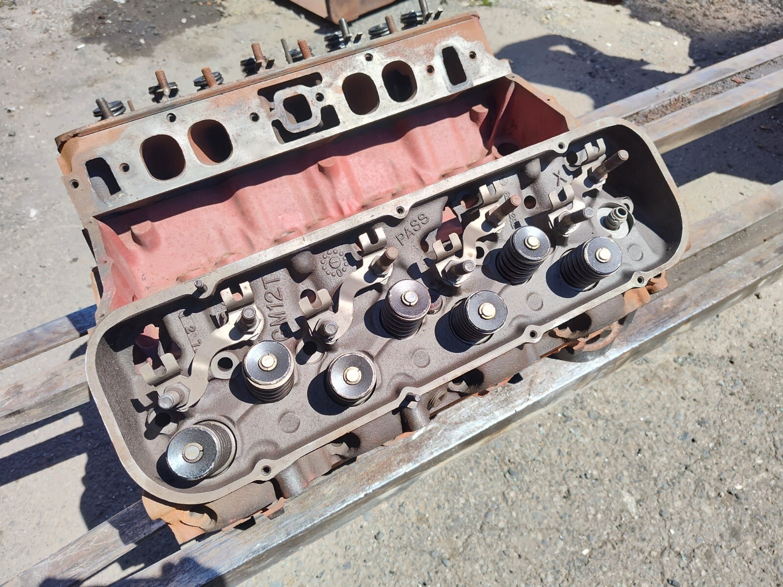 1972 CHEVY 402 BIG BLOCK 2 BOLT MAIN CYLINDER HEADS 6272292 ENGINE ...
