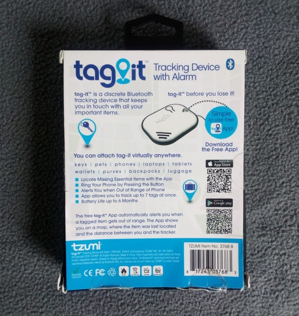 2 Tzumi Tagit GPS Bluetooth Tracking Device 3768bb Black for sale ...