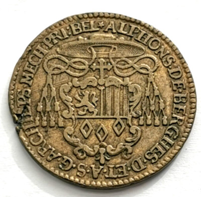 JET 199. FRENCH FLANDERS token Alphonse de Berghes, Archbishop of ...