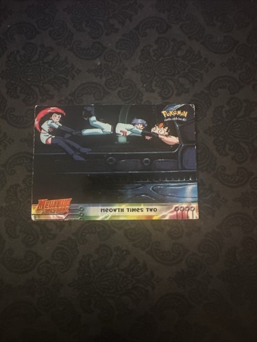 Pokemon Topps Mewtwo Strikes Back Meowth Times Two Non Holo Black Label ...