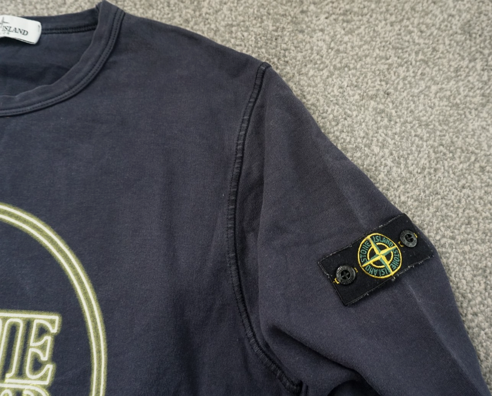 Boys Stone Island Navy Blue Spell Out Sweater Top - Age 14 | eBay UK