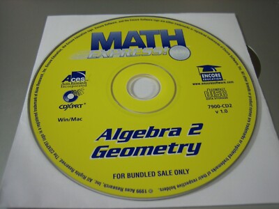 Math Express! Algebra 2 & Geometry (PC & MAC, 1999) - Disc Only!!! | eBay