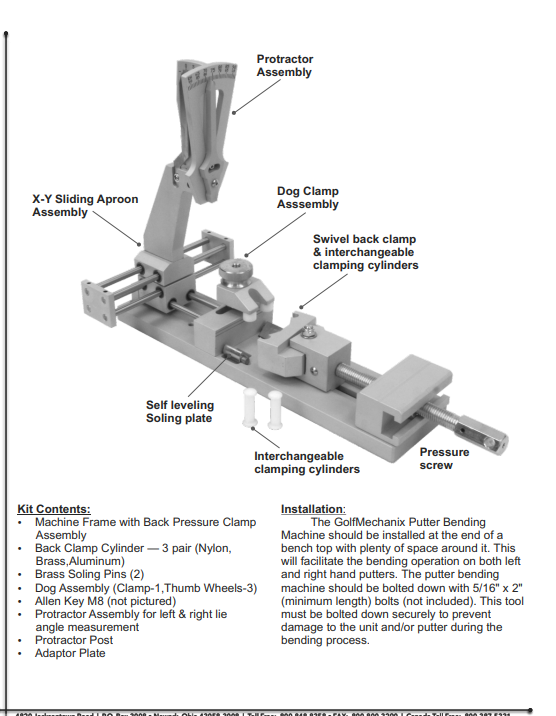 Golf Mechanix Compact Putter Bending Machine / Bending Bar - Options | eBay
