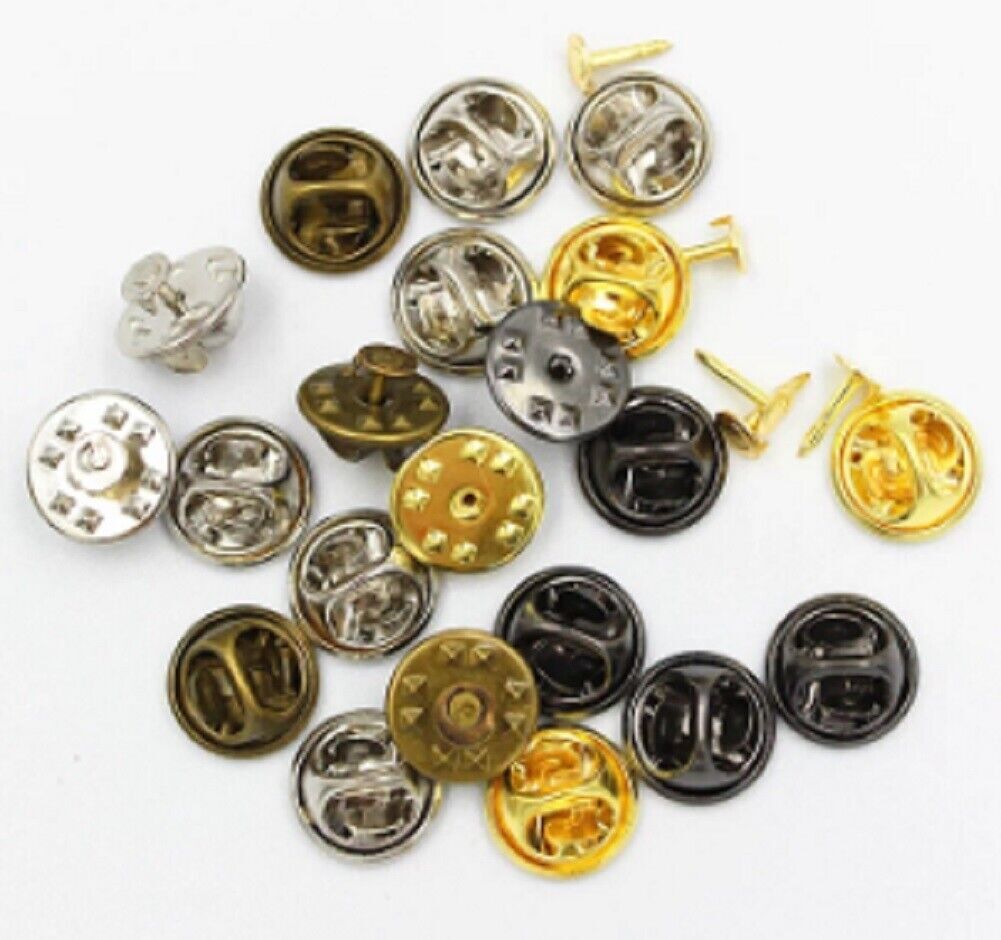 Butterfly Clutch Clips with Stud Pin Badge Backs Lapel Brooch Clasp ...