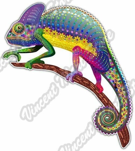 Chameleon Fantasy Rainbow Color Colorful Car Bumper Vinyl Sticker Decal ...