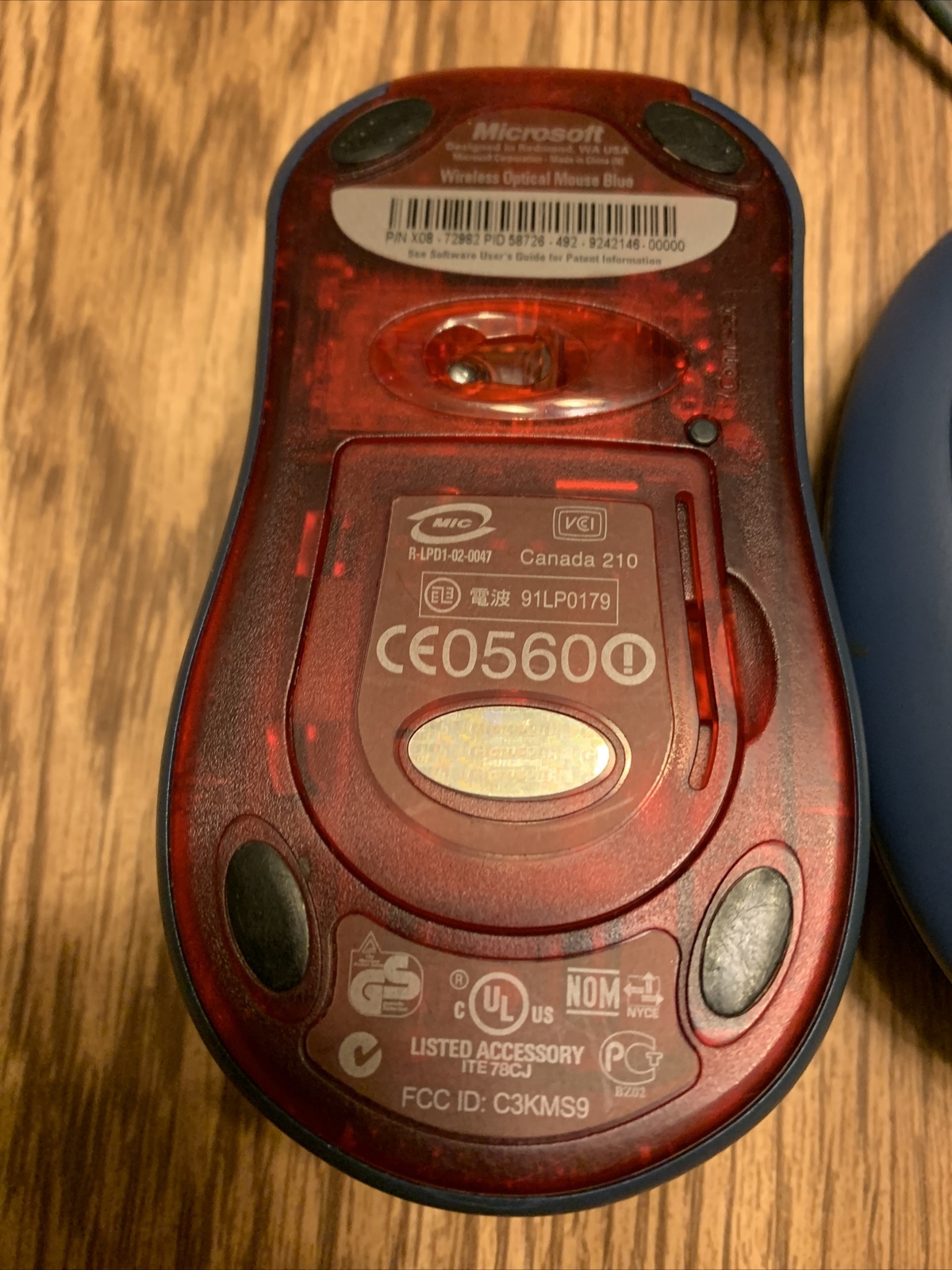 Microsoft Wireless Optical Mouse Blue CE0560 Cleaned And Tested | eBay