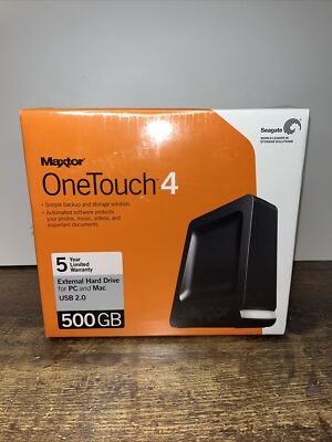 Maxtor One Touch 4 500GB External Hard Drive For PC and Mac USB 2.0 New ...