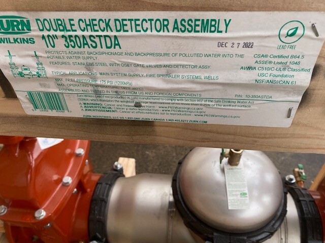 Zurn Wilkins 350ASTDA 10" Double Check Detector Assembly (NEW) | eBay
