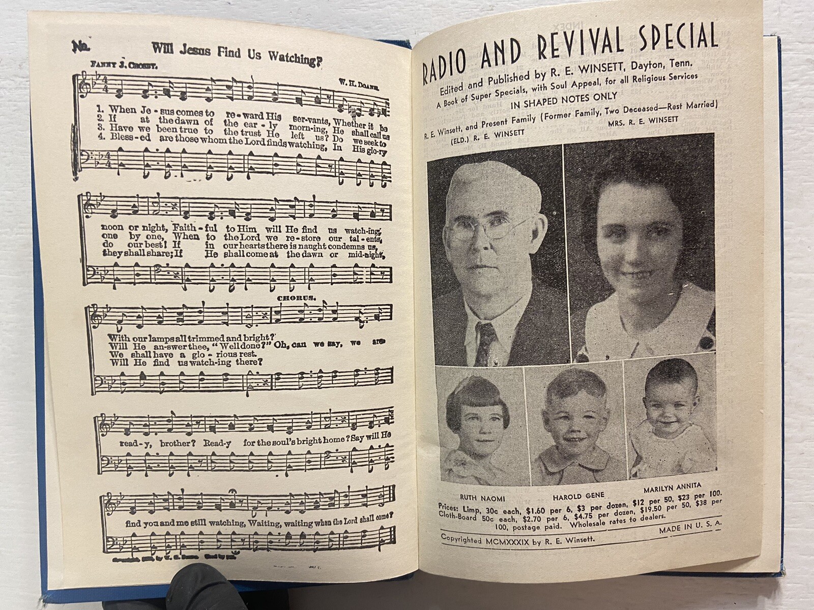 Radio And Revival Special edited by R.E. Winsett, 1939 Antique HC Book ...