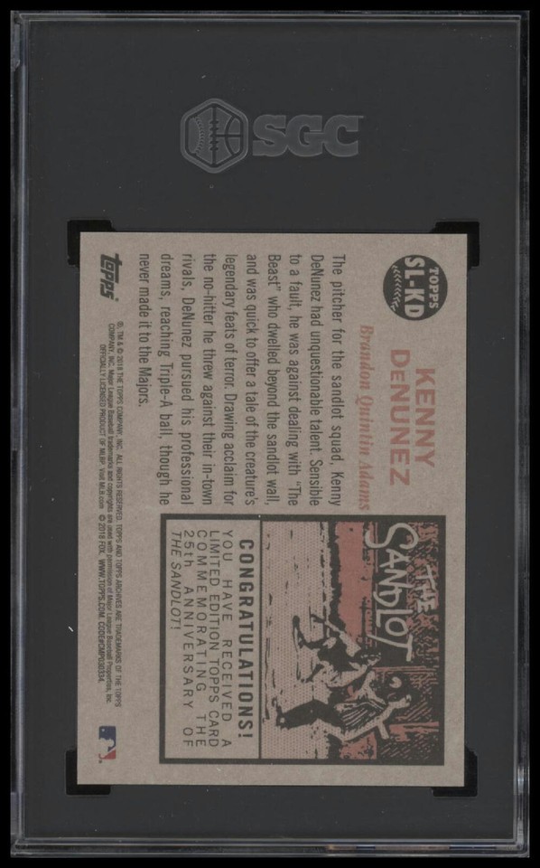 2018 Topps Archives #SL-KD Kenny DeNunez The Sandlot SGC 9.5 | eBay