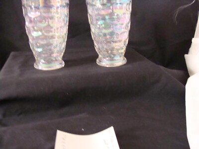 Federal Glass Iridescent Colonial Thumbprint Tumblers Set of 2 - 8oz | eBay