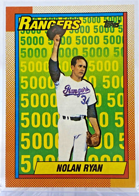 Nolan Ryan Texas Rangers 5000 Topps 1990 Card 5 Error Card - 1989 ...