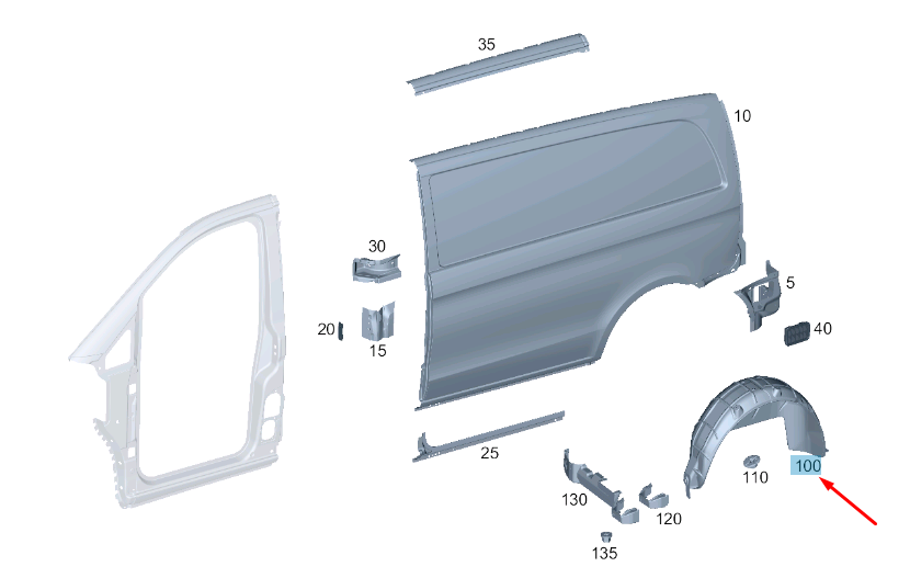 MERCEDES-BENZ VITO W447 Rear Left Wheel Housing Liner A4476840577 NEW ...